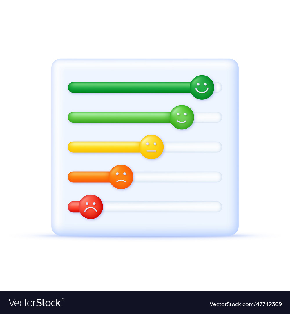 3d feedback emotion scale Royalty Free Vector Image