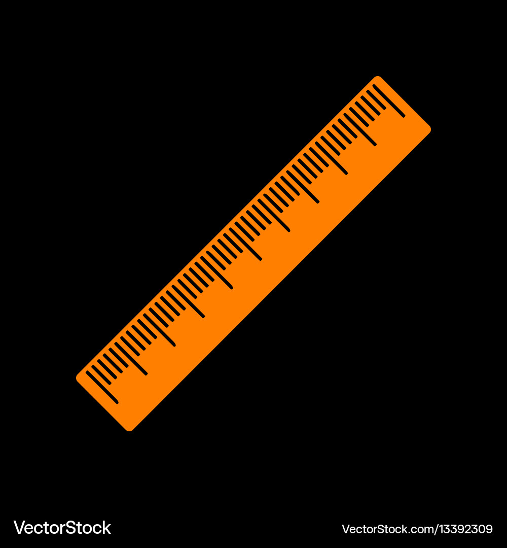 Centimeter ruler sign orange icon on black Vector Image