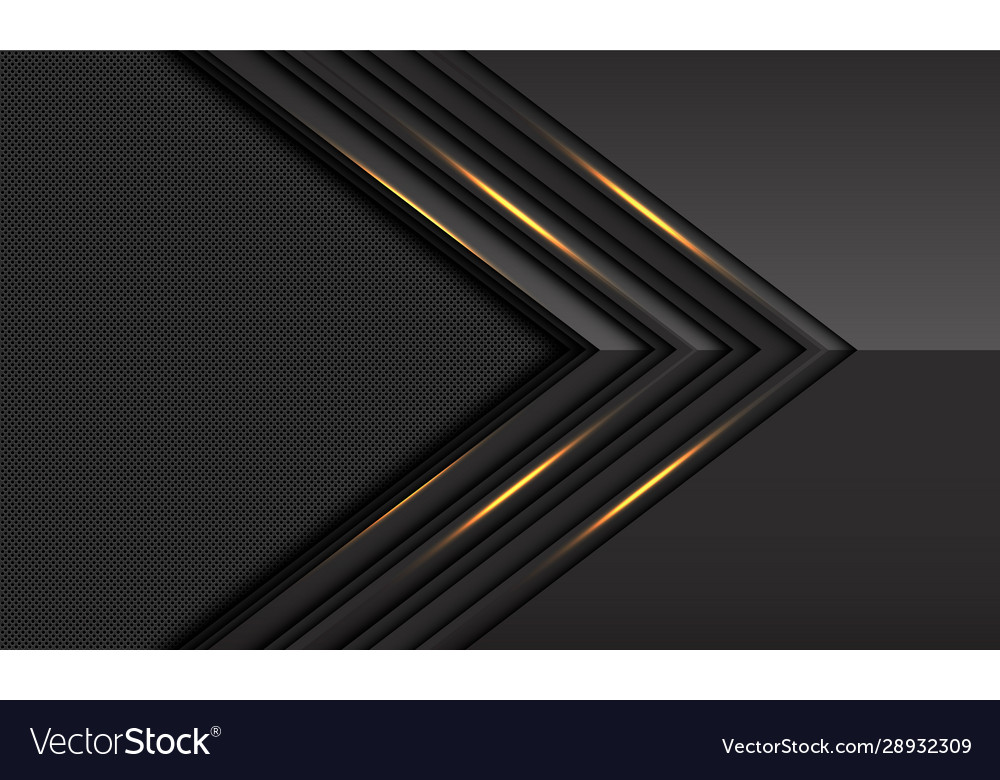 Dark Grey Gold Light Arrow Direction Circle Mesh Vector Image