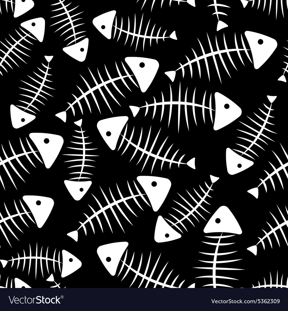 Fish bone seamless pattern background Royalty Free Vector