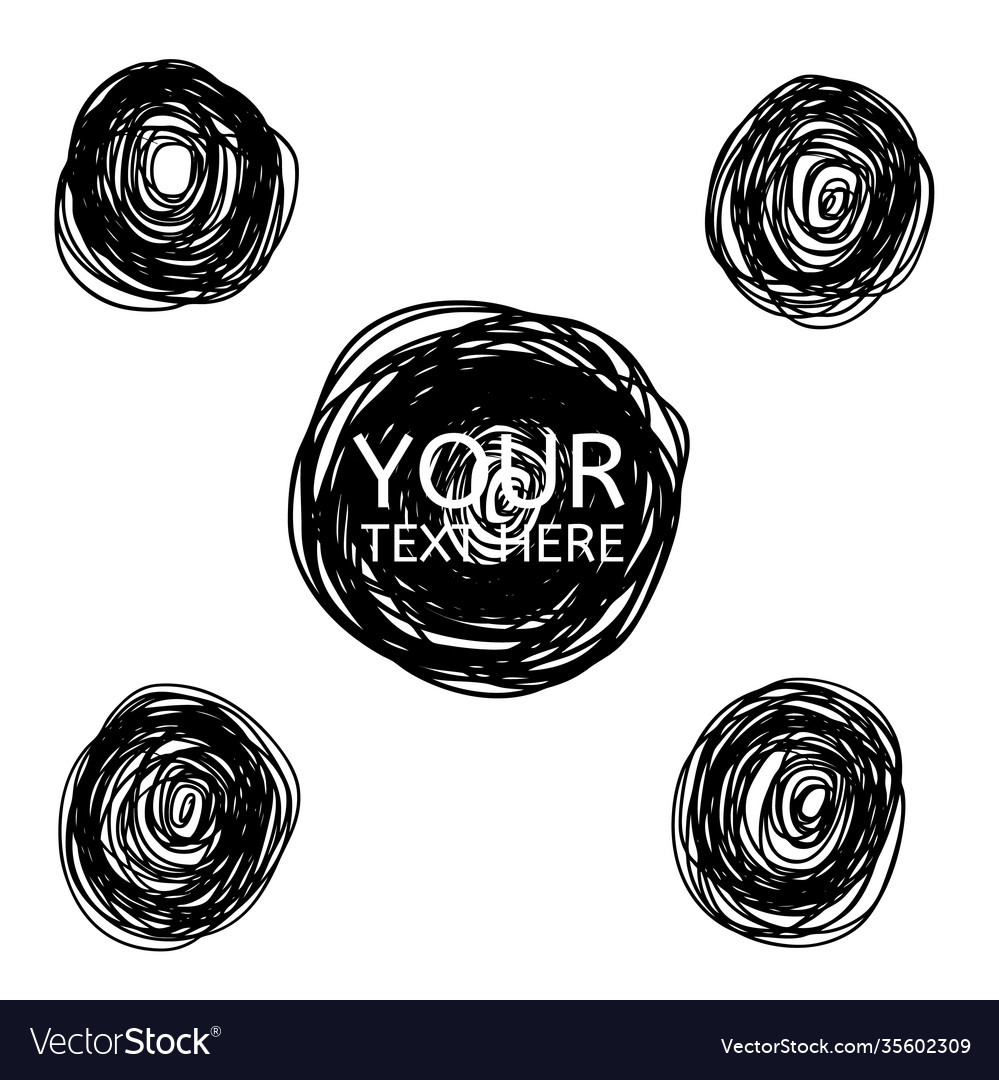 Hand drawn circle line sketch set circular Vector Image Hand drawn circle line sketch set circular Vector Image