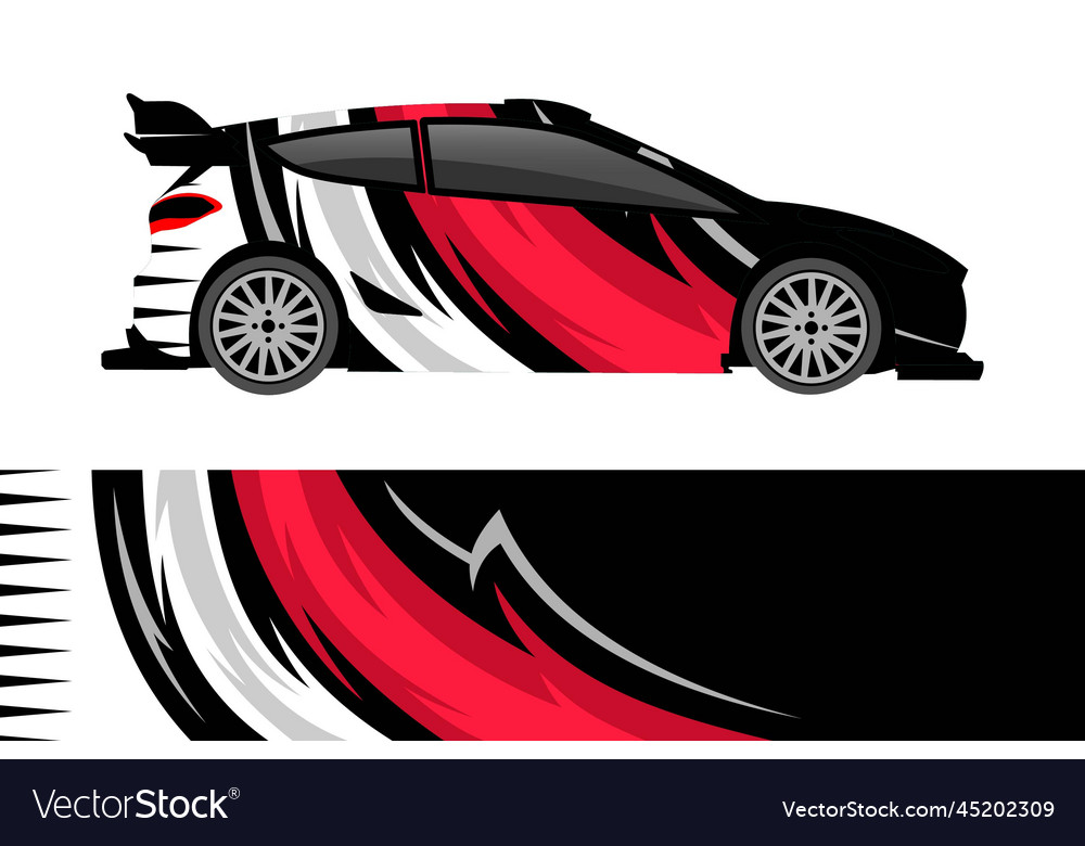 Racing wrap car stripes design Royalty Free Vector Image