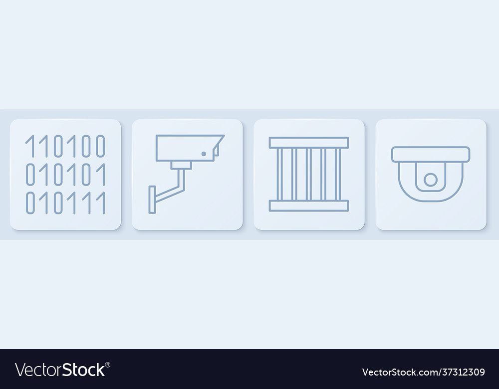 Set line binary code prison window security Vector Image Set line binary code prison window security Vector Image