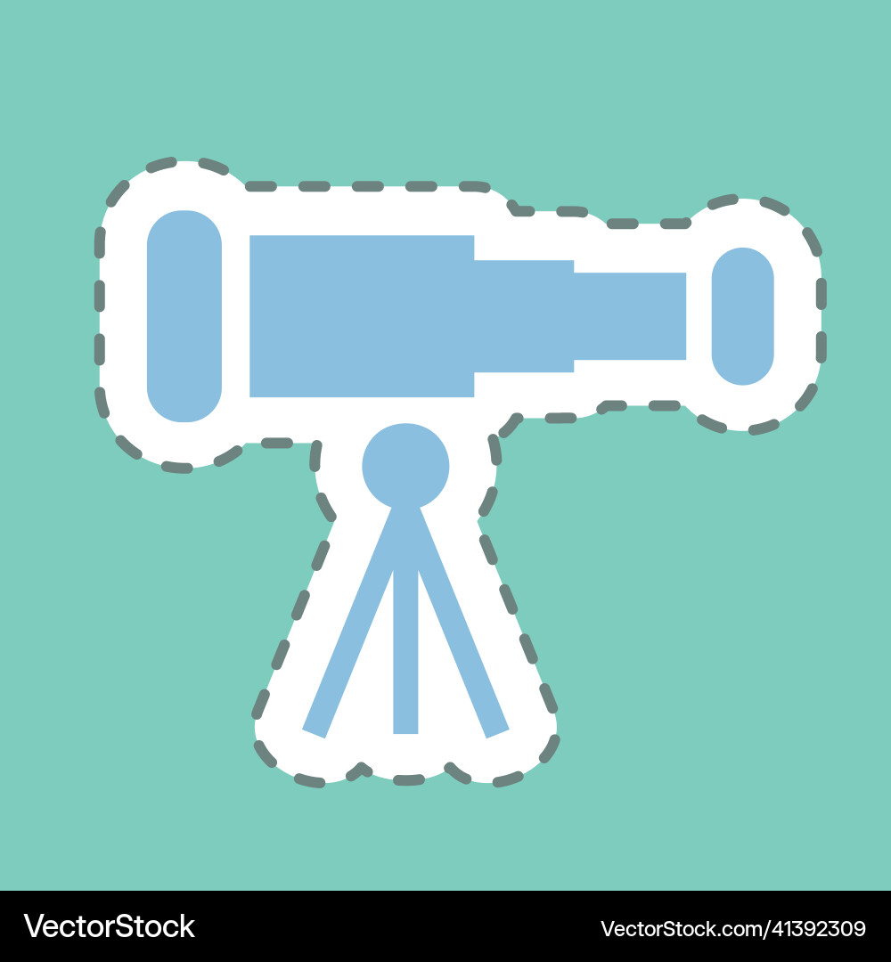 Sticker telescope - line cutsimple editable stroke