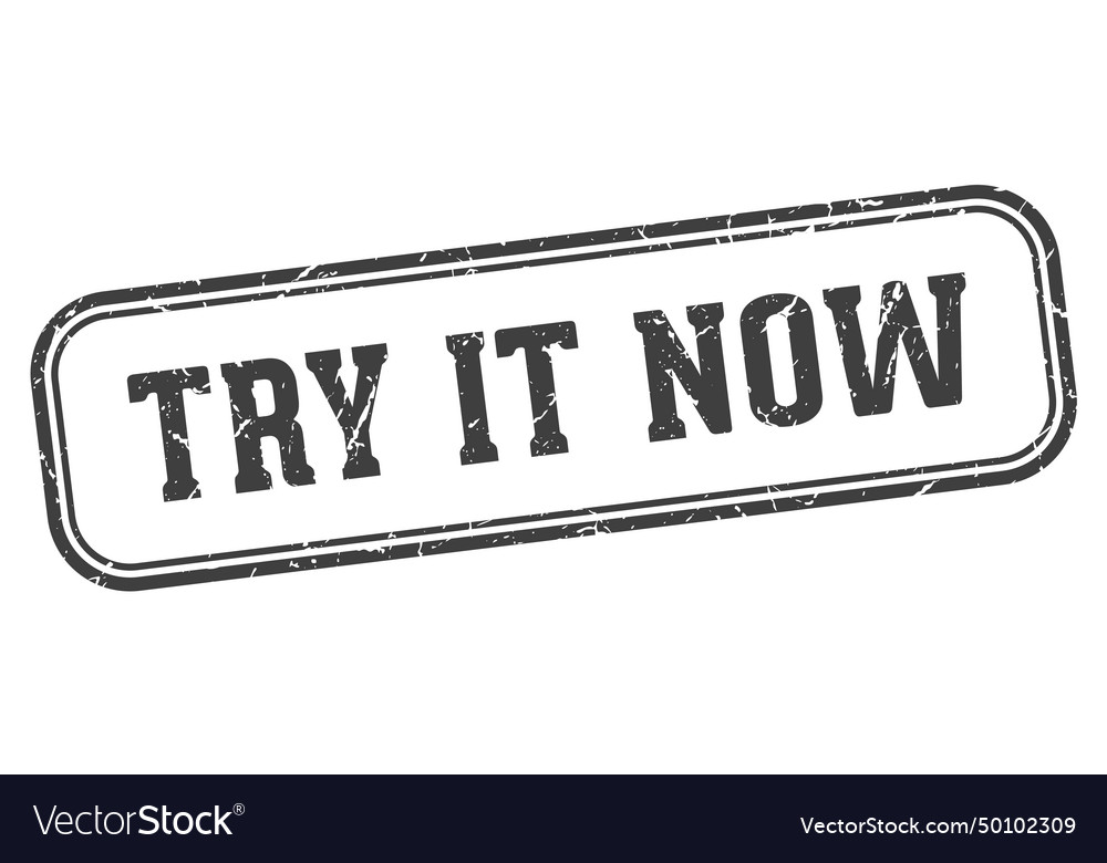 Try it now stamp rectangular Royalty Free Vector Image