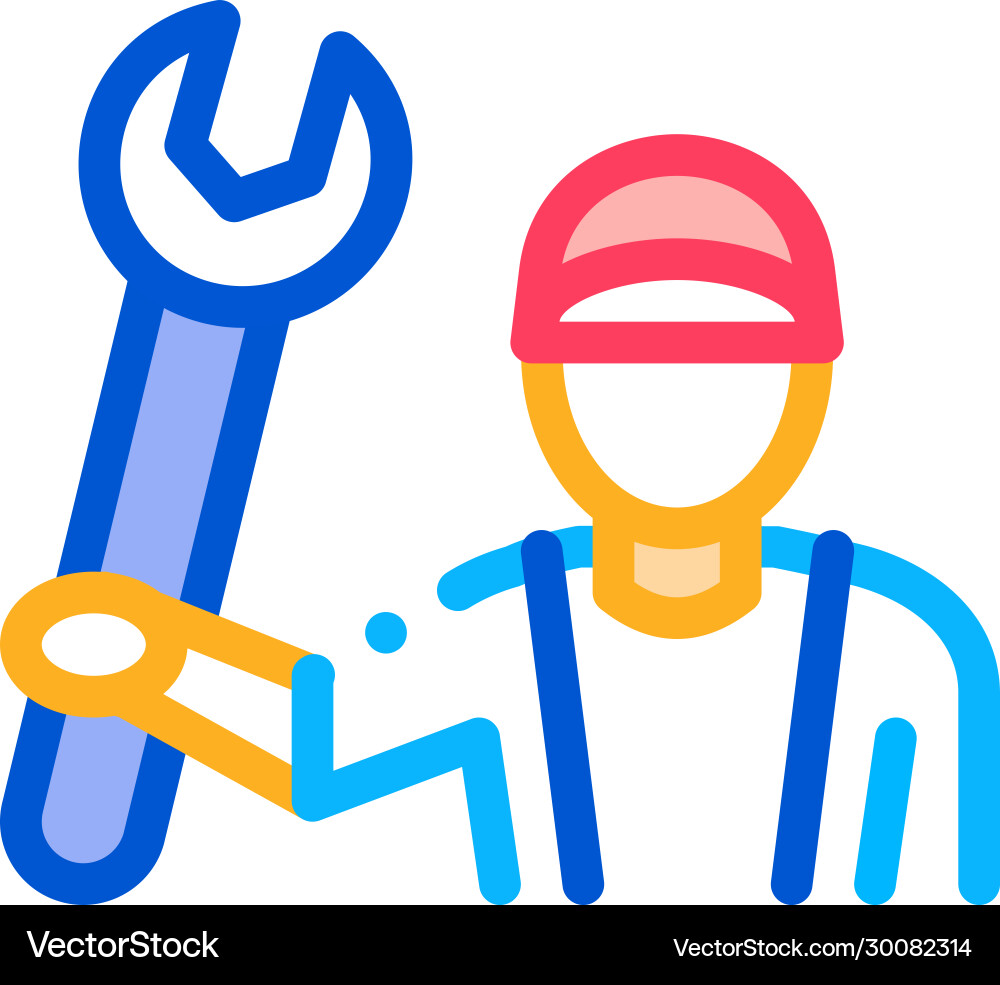 Plumber wrench icon outline Royalty Free Vector Image