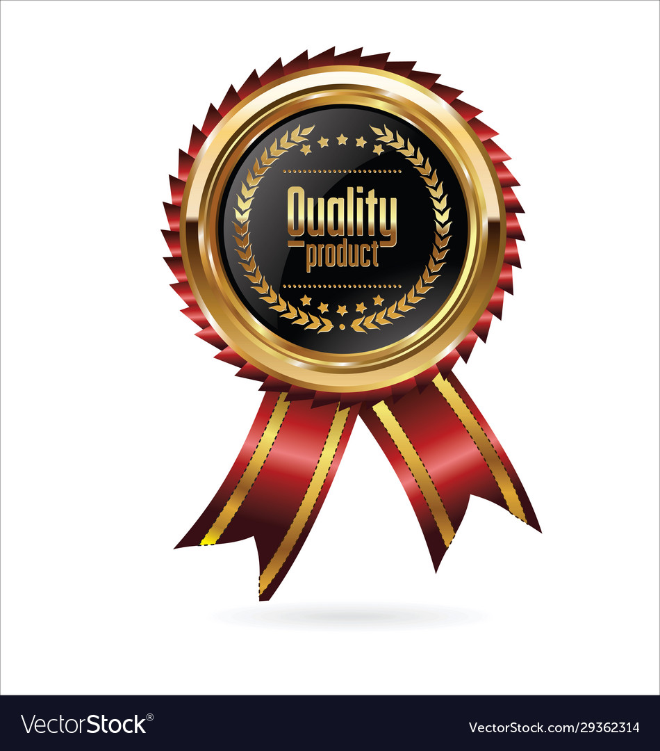 Premium quality gold medal Royalty Free Vector Image Premium quality gold medal Royalty Free Vector Image