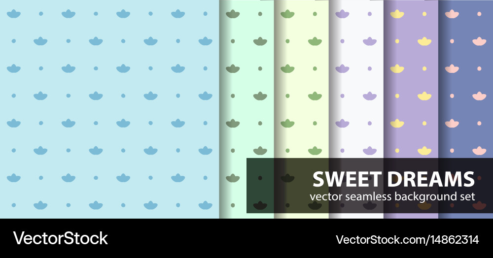 Seamless pattern set sweet dreams with cotton Vector Image