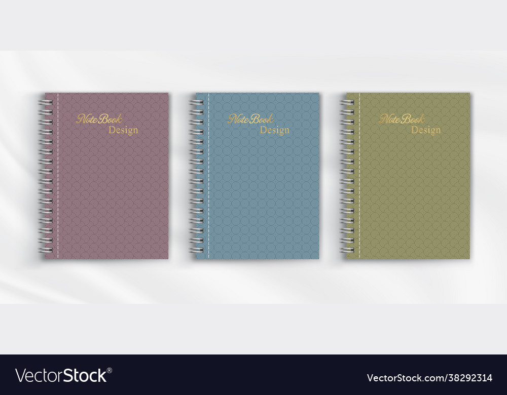 Set geometric pattern notebook cover Royalty Free Vector