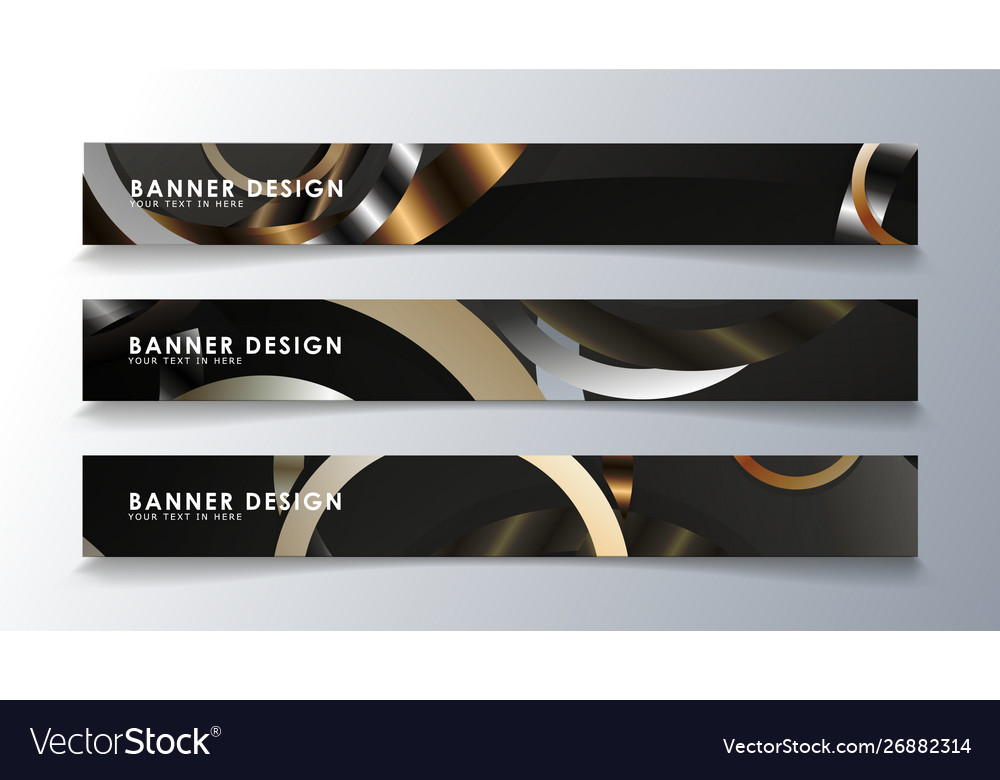 Set rectangular banner with a circle background Vector Image