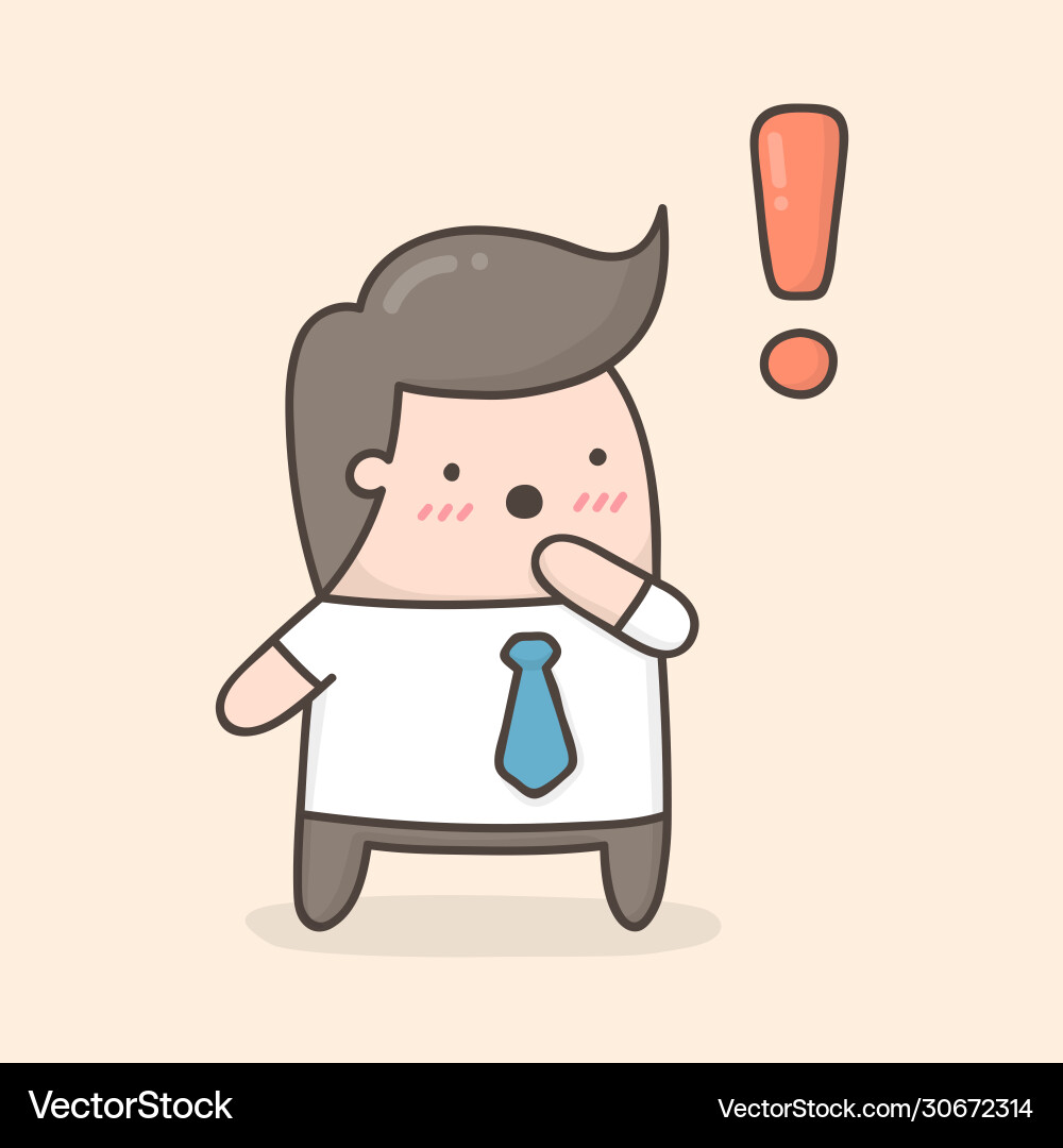 Shocked and surprised man Royalty Free Vector Image