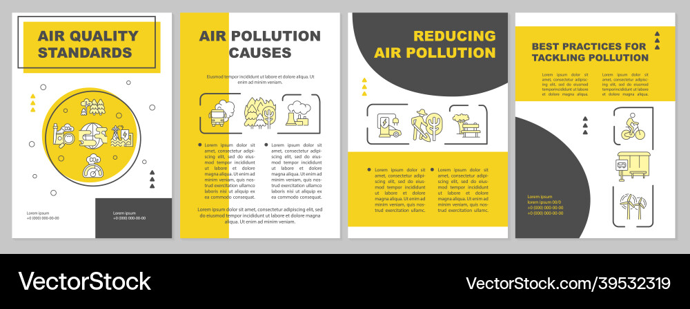 Air quality standards brochure template Royalty Free Vector