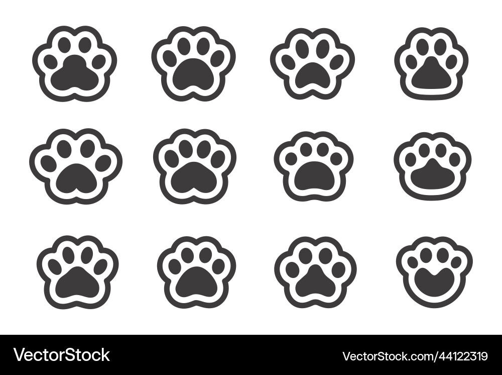 Dog and cat paws with sharp claws cute animal Vector Image
