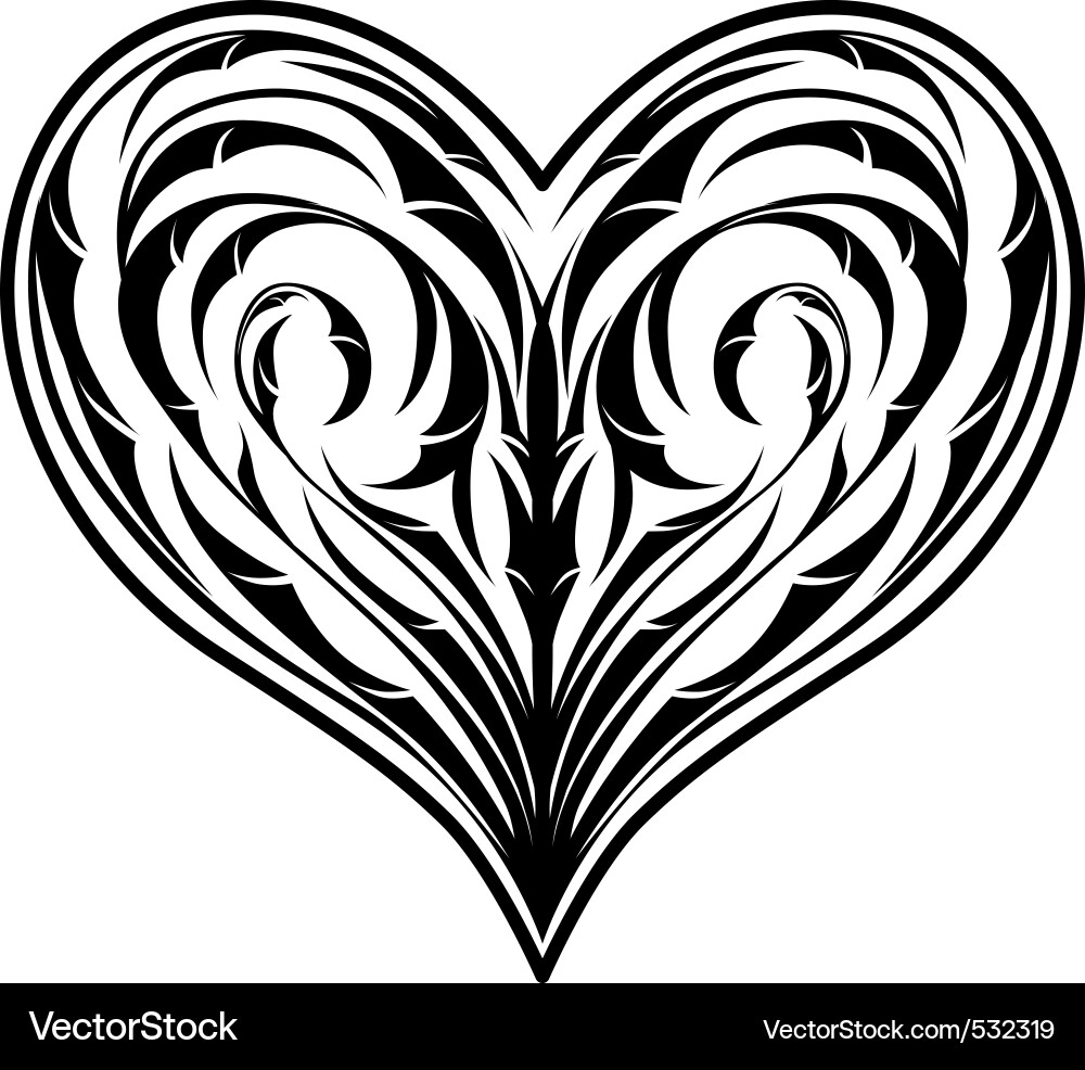 Heart floral ornament Royalty Free Vector Image
