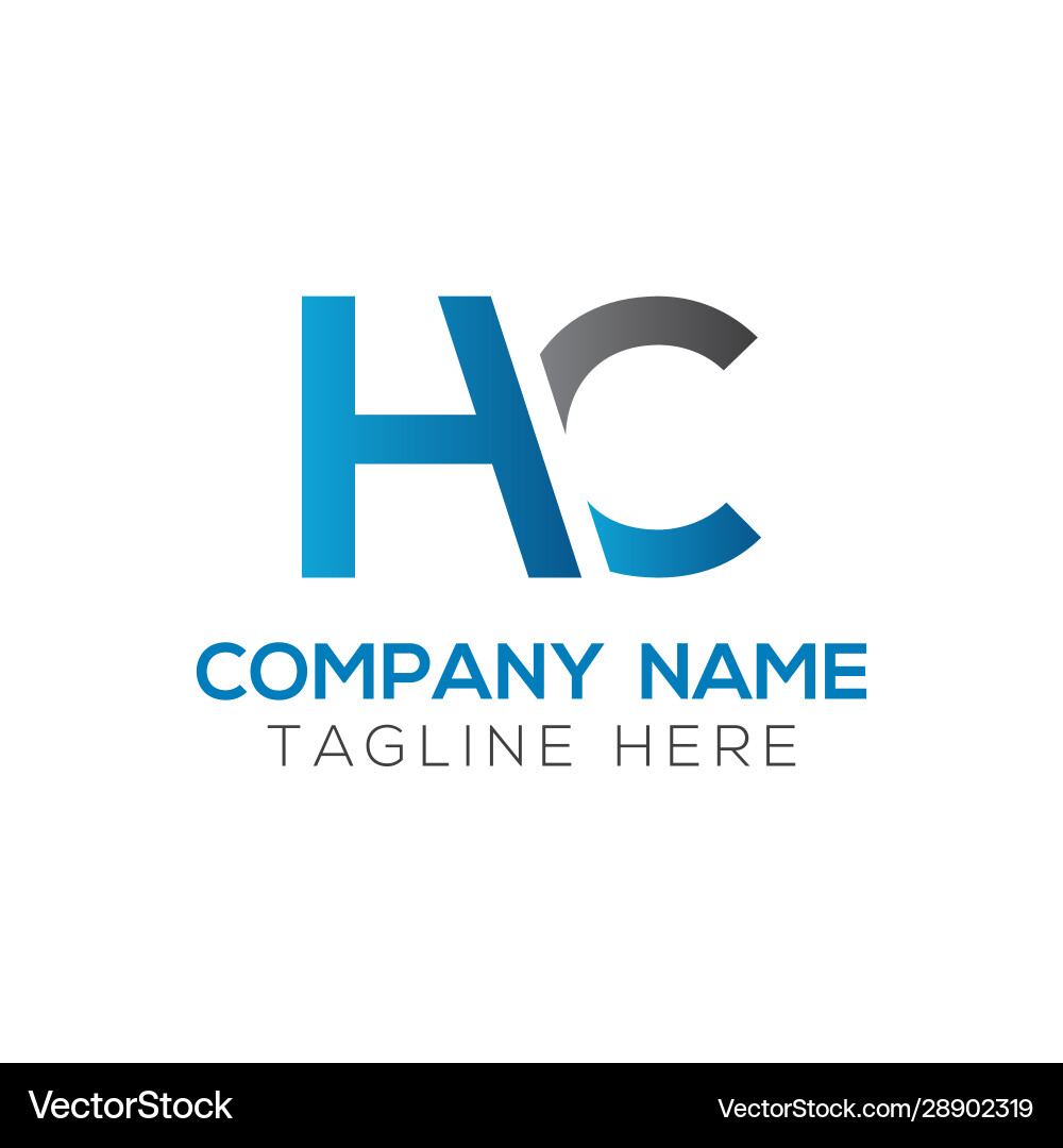 Letter hc logo design linked template with blue Vector Image