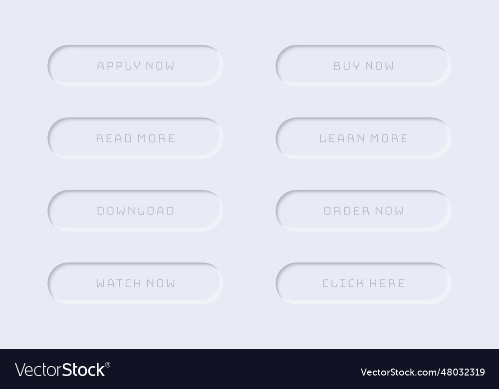 Minimalistic web buttons collection in gray Vector Image