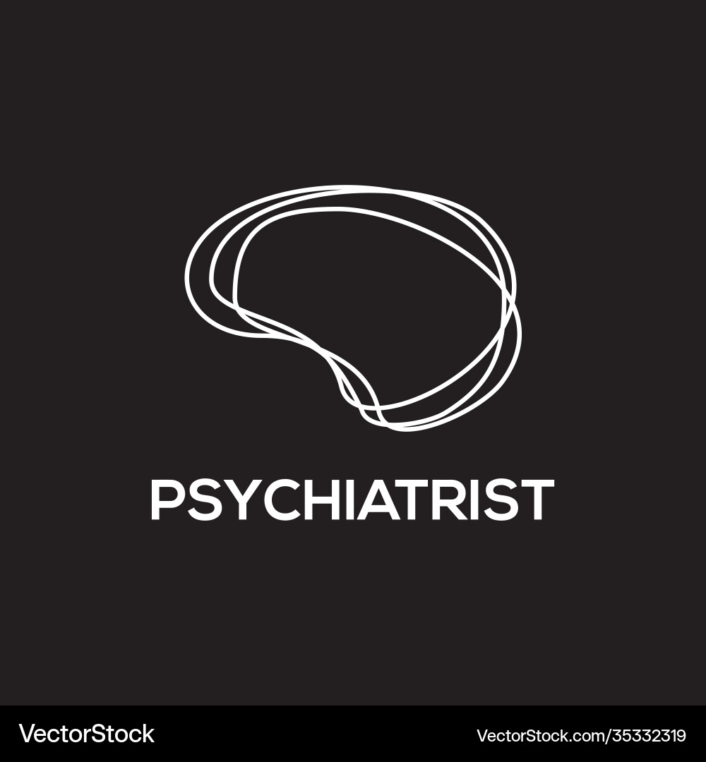 Psyciatrist logo design with using abstract brain Vector Image