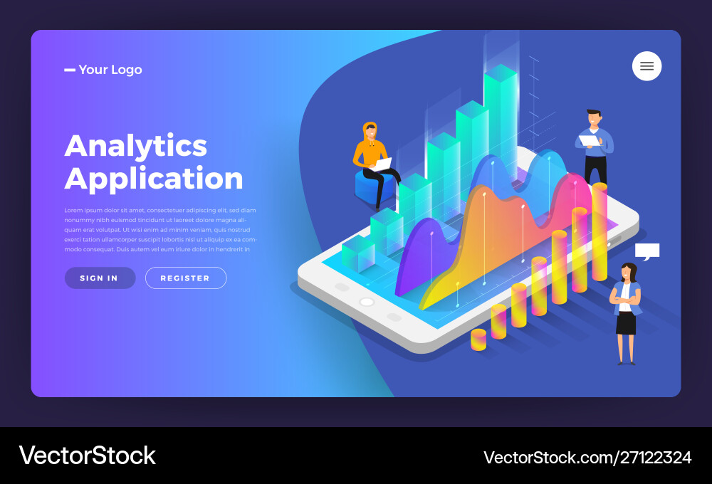 Analytics Application Royalty Free Vector Image