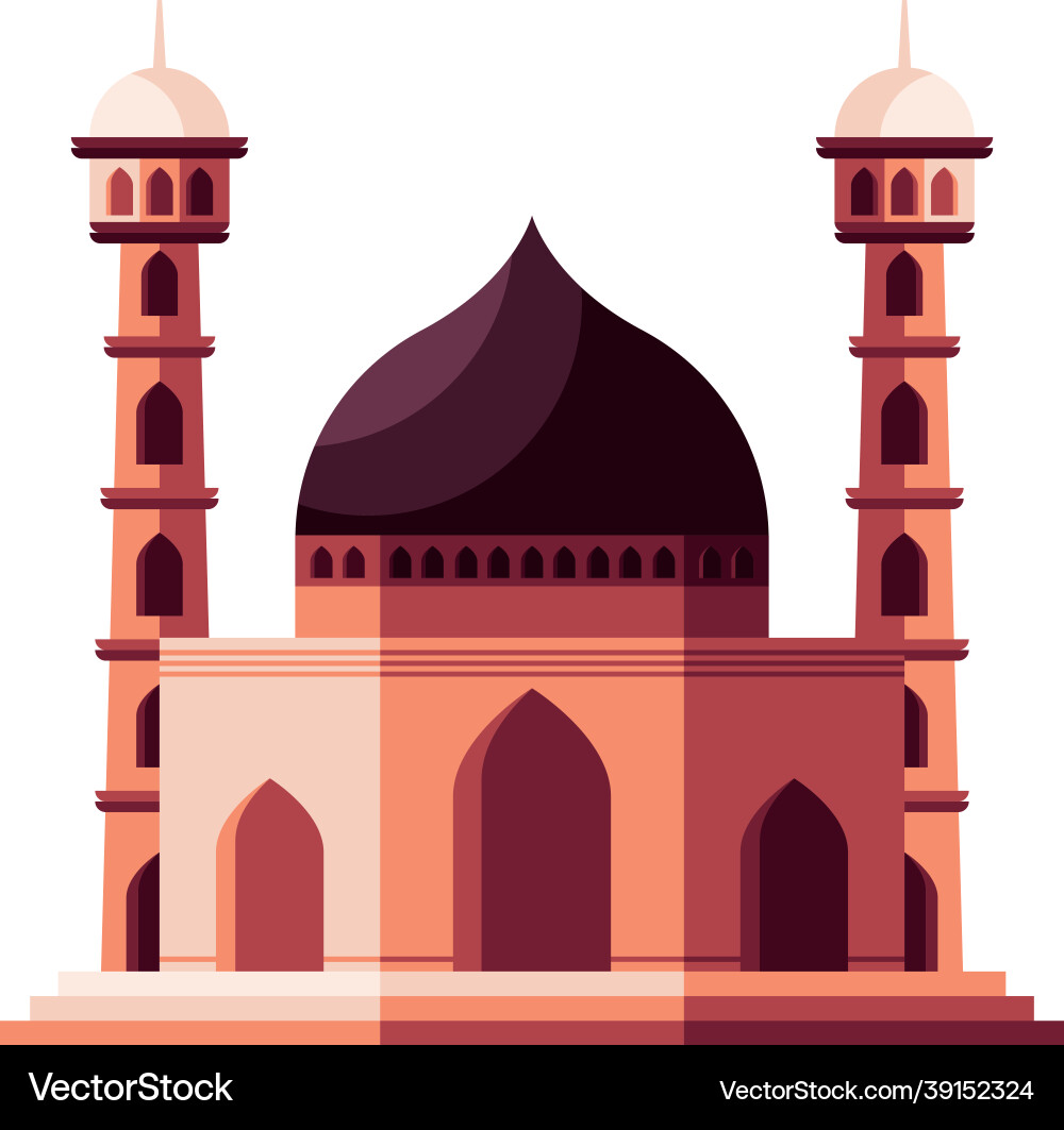 Temple muslim landmark Royalty Free Vector Image