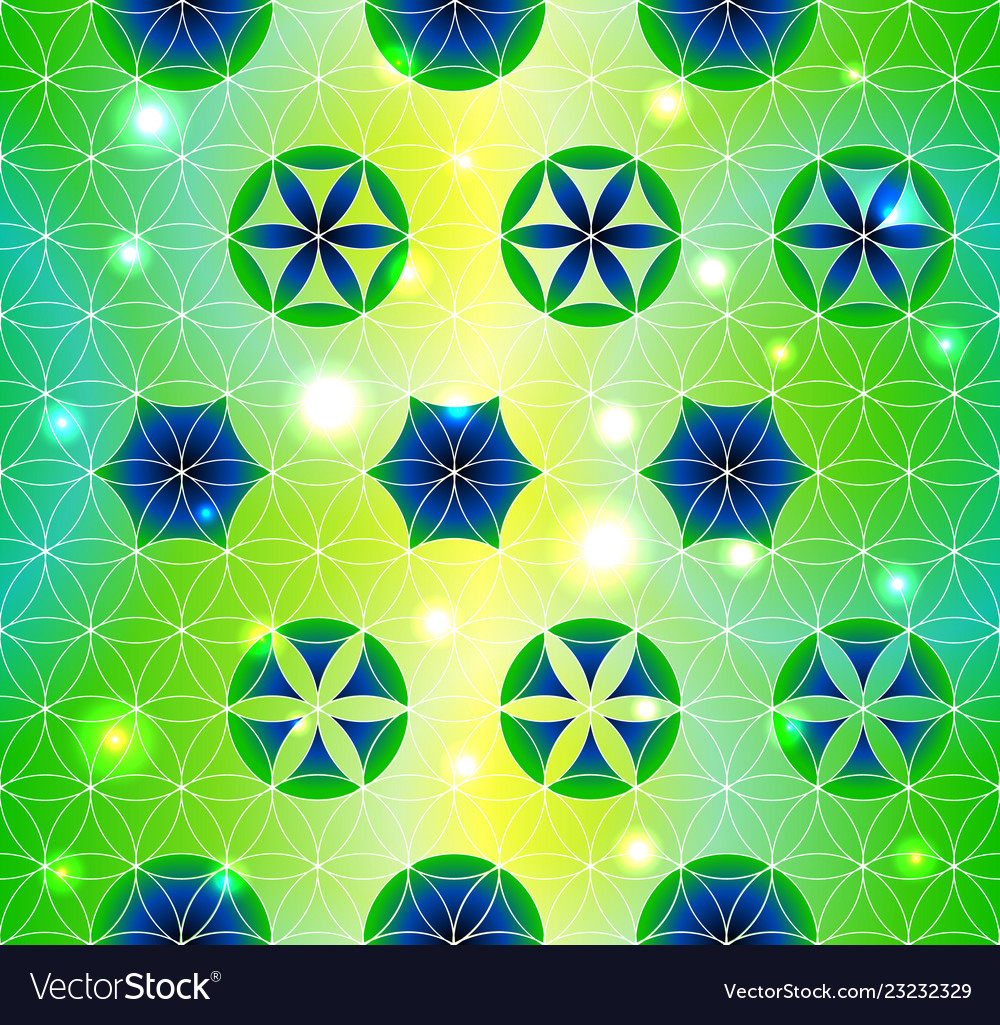 Flower Of Life Sacred Geometry Seamless Pattern Vector Image