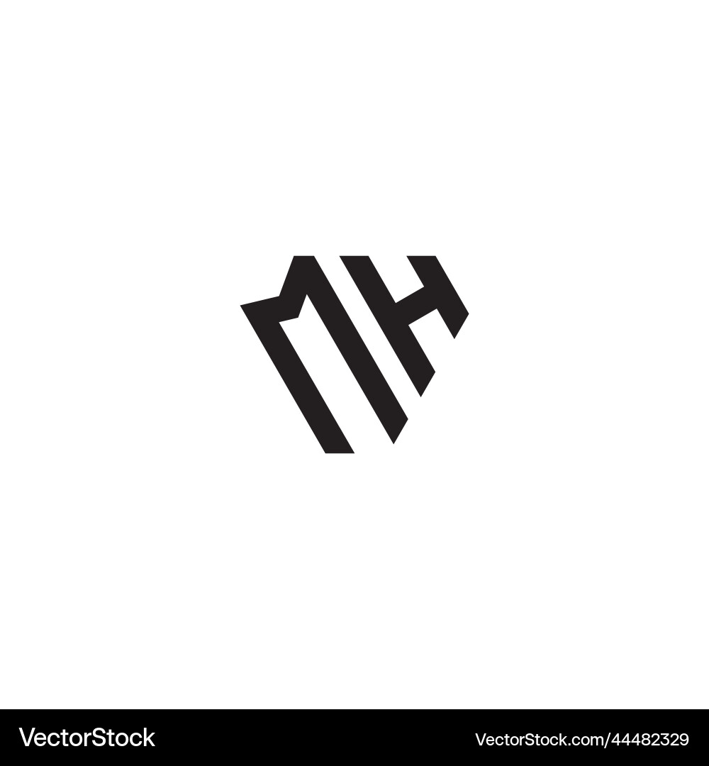 Mh gym concept logo initial with high Royalty Free Vector