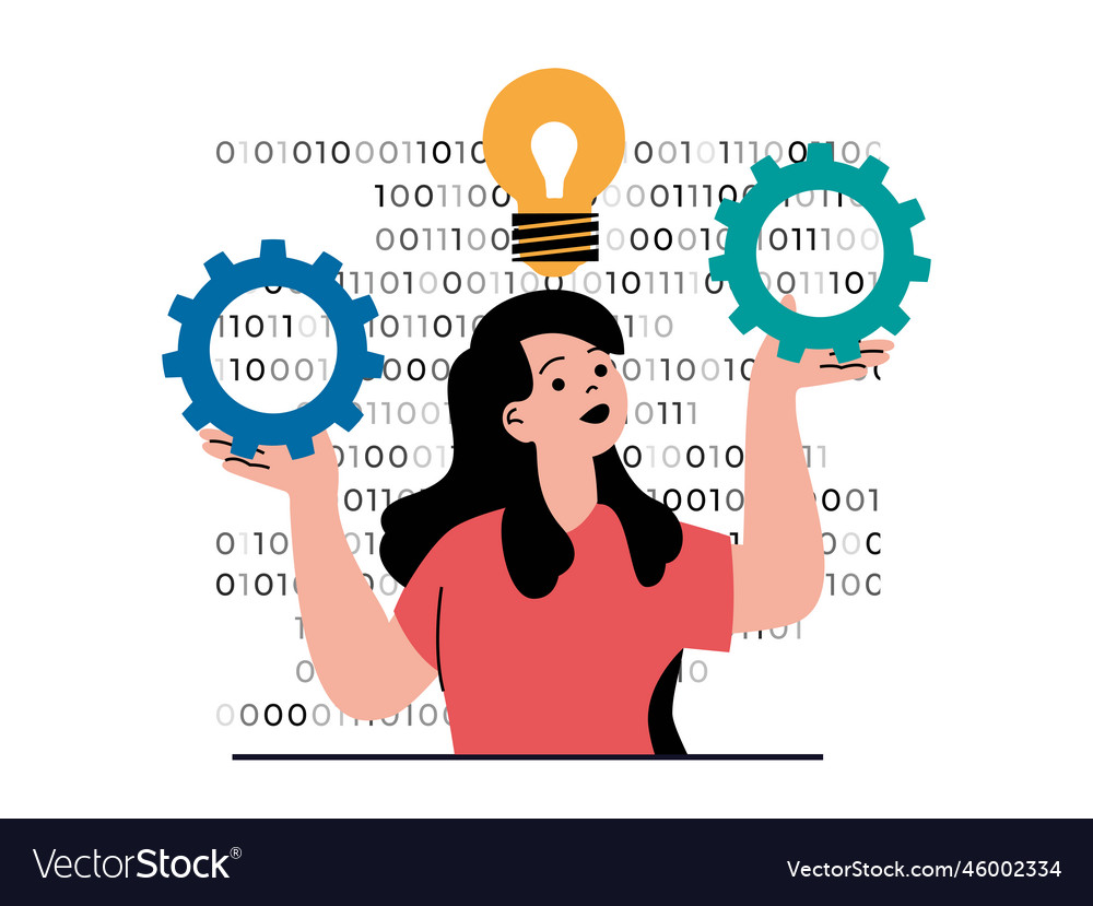 Programming software concept with character Vector Image Programming software concept with character Vector Image
