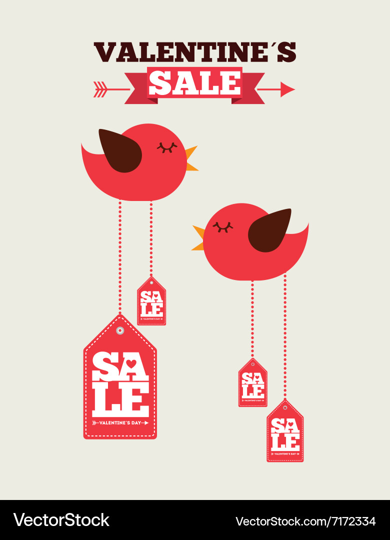 Valentines sale design Royalty Free Vector Image