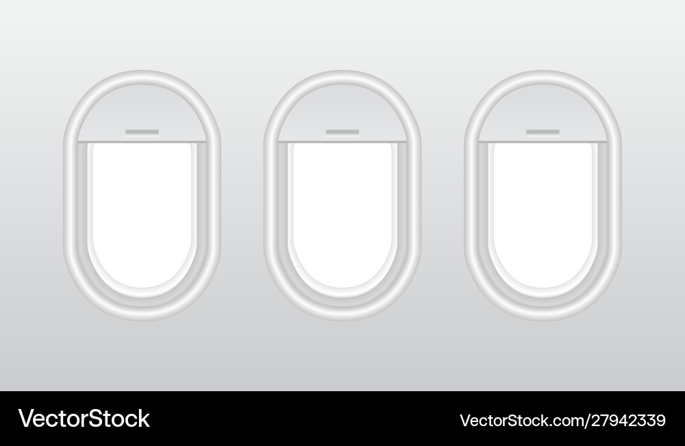 Aircraft windows with curtains Royalty Free Vector Image