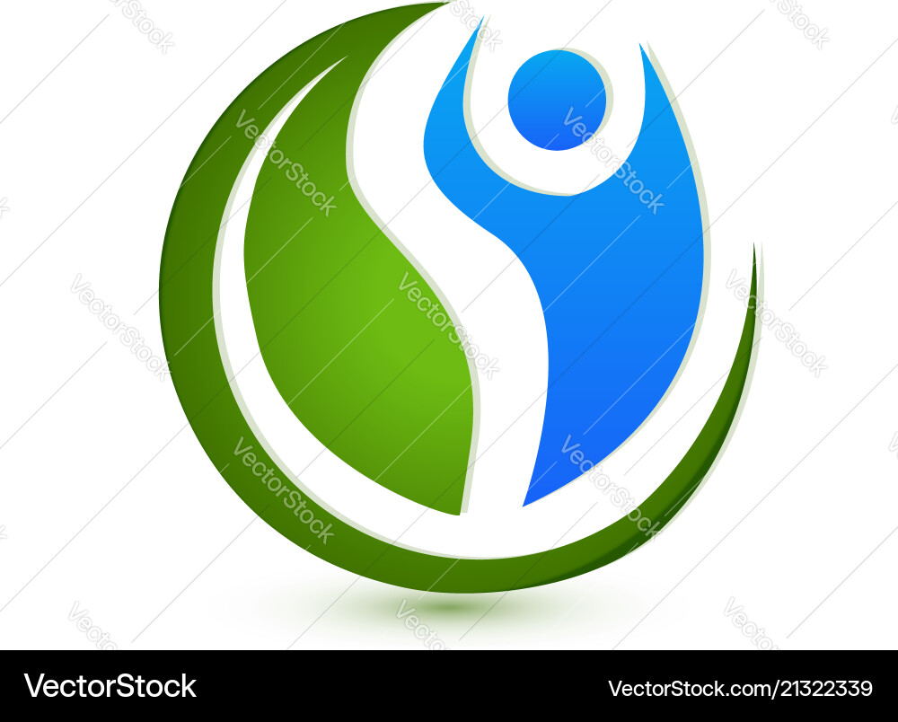 Healthy man living logo Royalty Free Vector Image