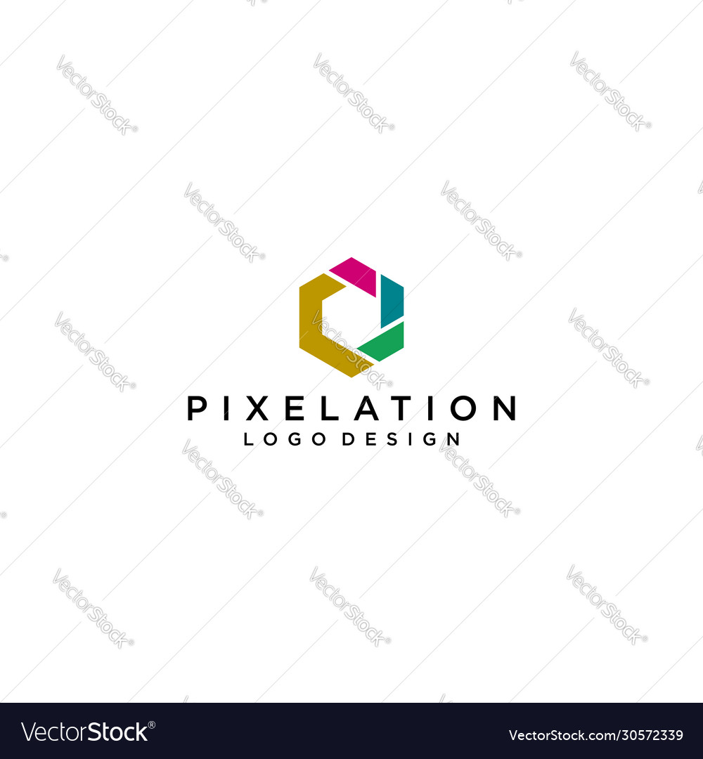 Pixel logo Royalty Free Vector Image - VectorStock