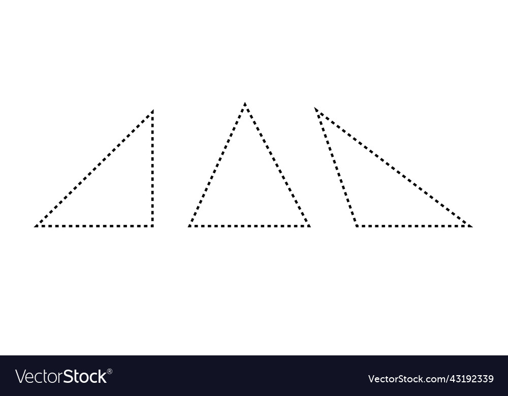 Triangle types based on angles math basic shapes Vector Image