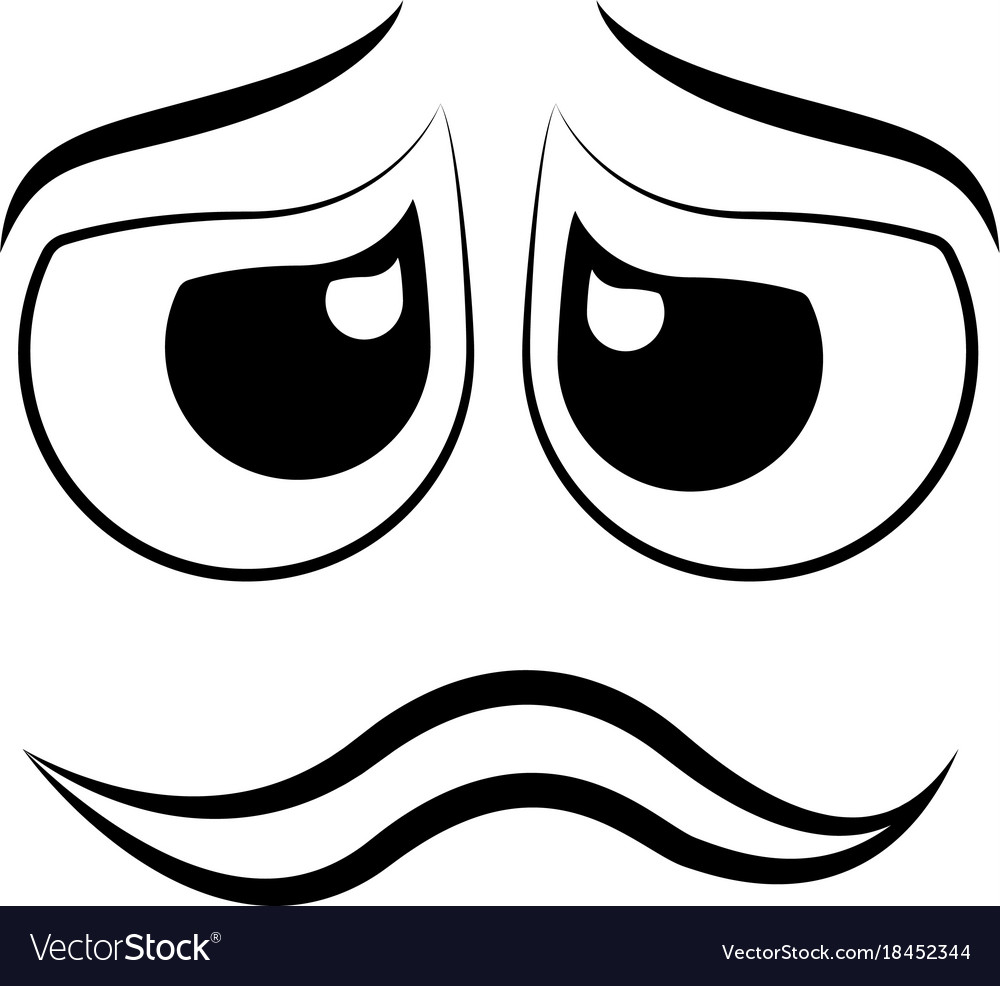 Abstract sad expression Royalty Free Vector Image