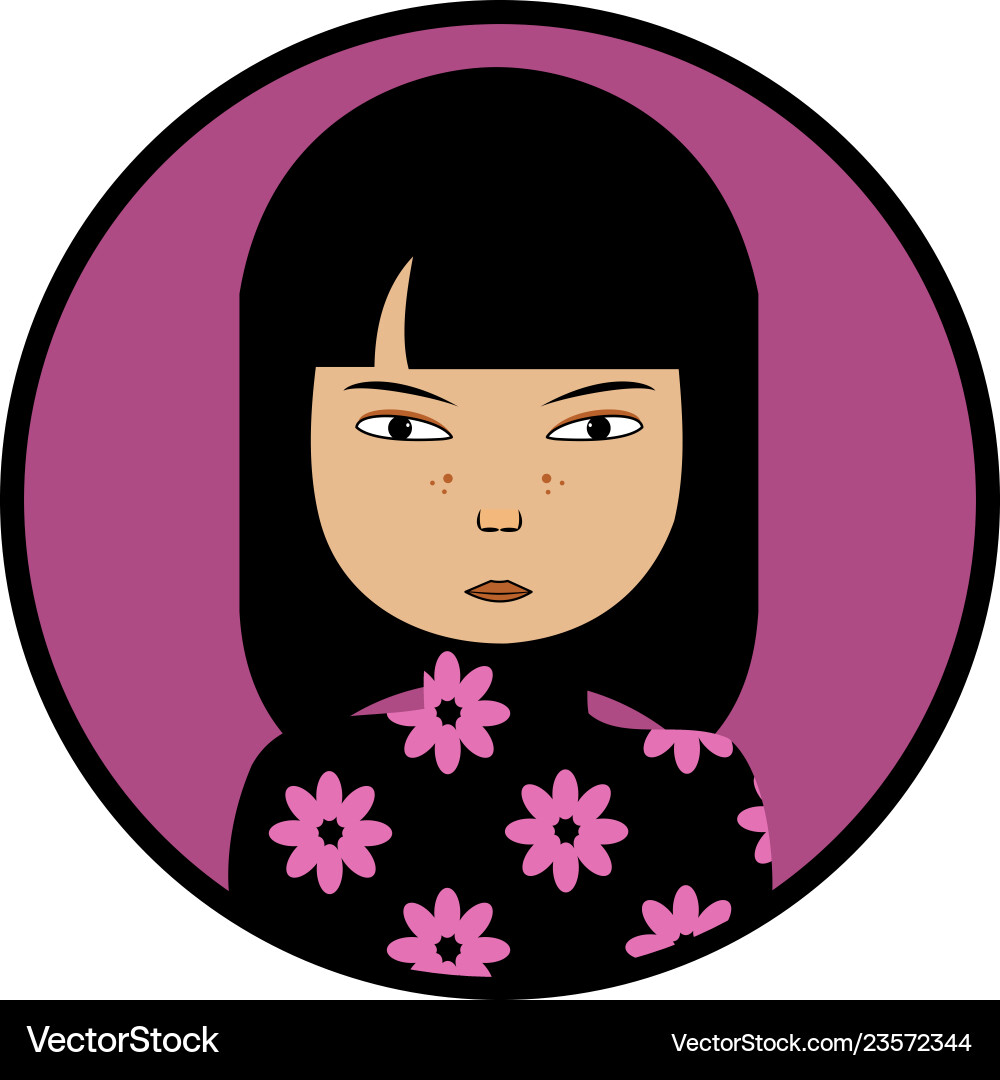 Chinese girl icon Royalty Free Vector Image - VectorStock