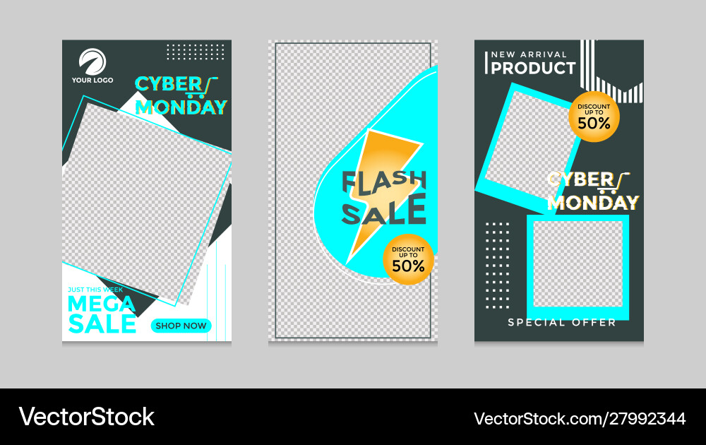 Editable social media post templates Royalty Free Vector