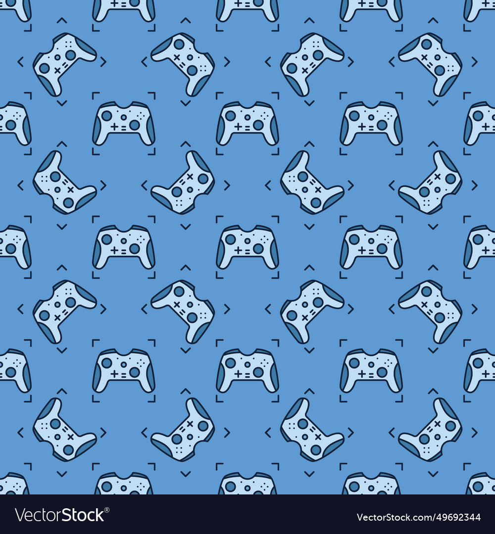 Gamepad For Console Joypad Colored Seamless Vector Image
