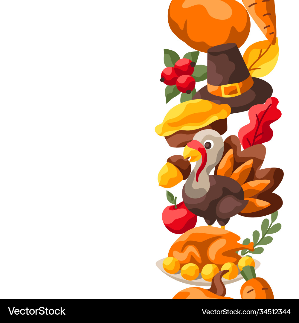 Happy thanksgiving day seamless pattern Royalty Free Vector