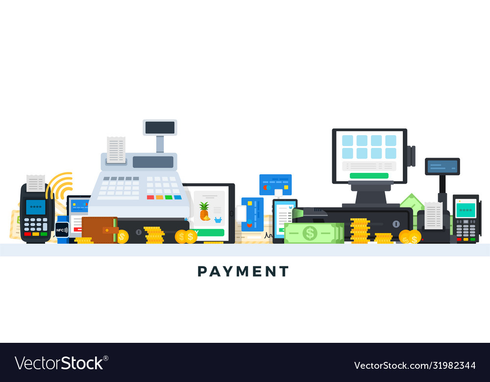 Payment methods flat Royalty Free Vector Image