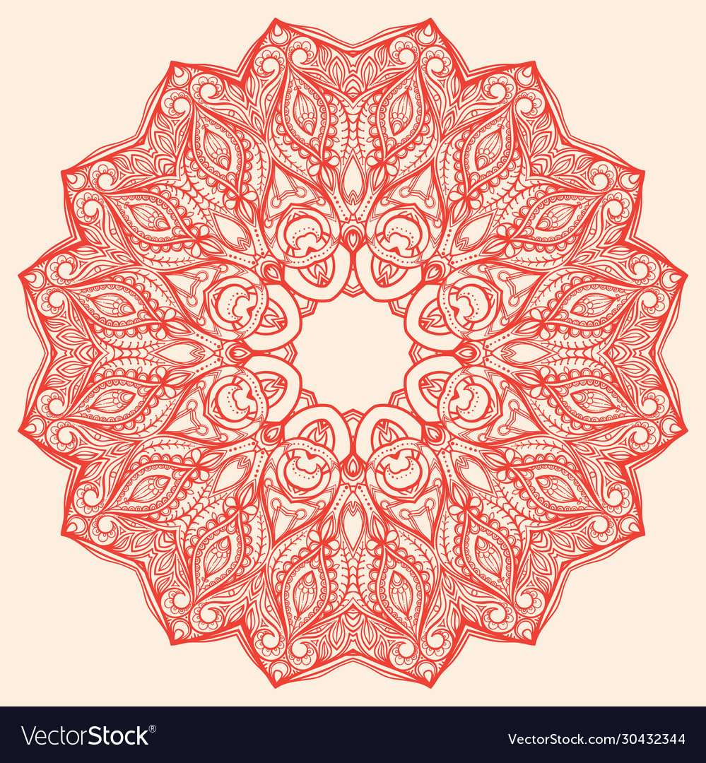 Round red pattern Royalty Free Vector Image - VectorStock