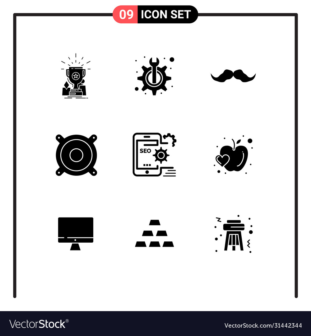 User Interface Pack 9 Basic Solid Glyphs Vector Image