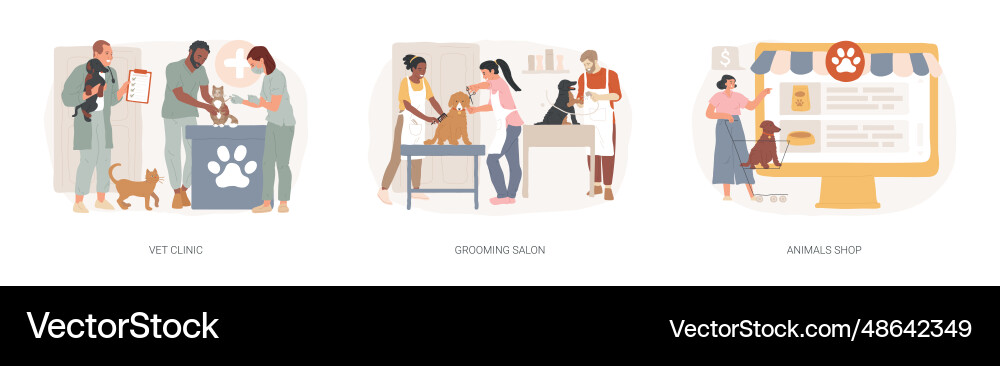 Animal service and care isolated concept Vector Image