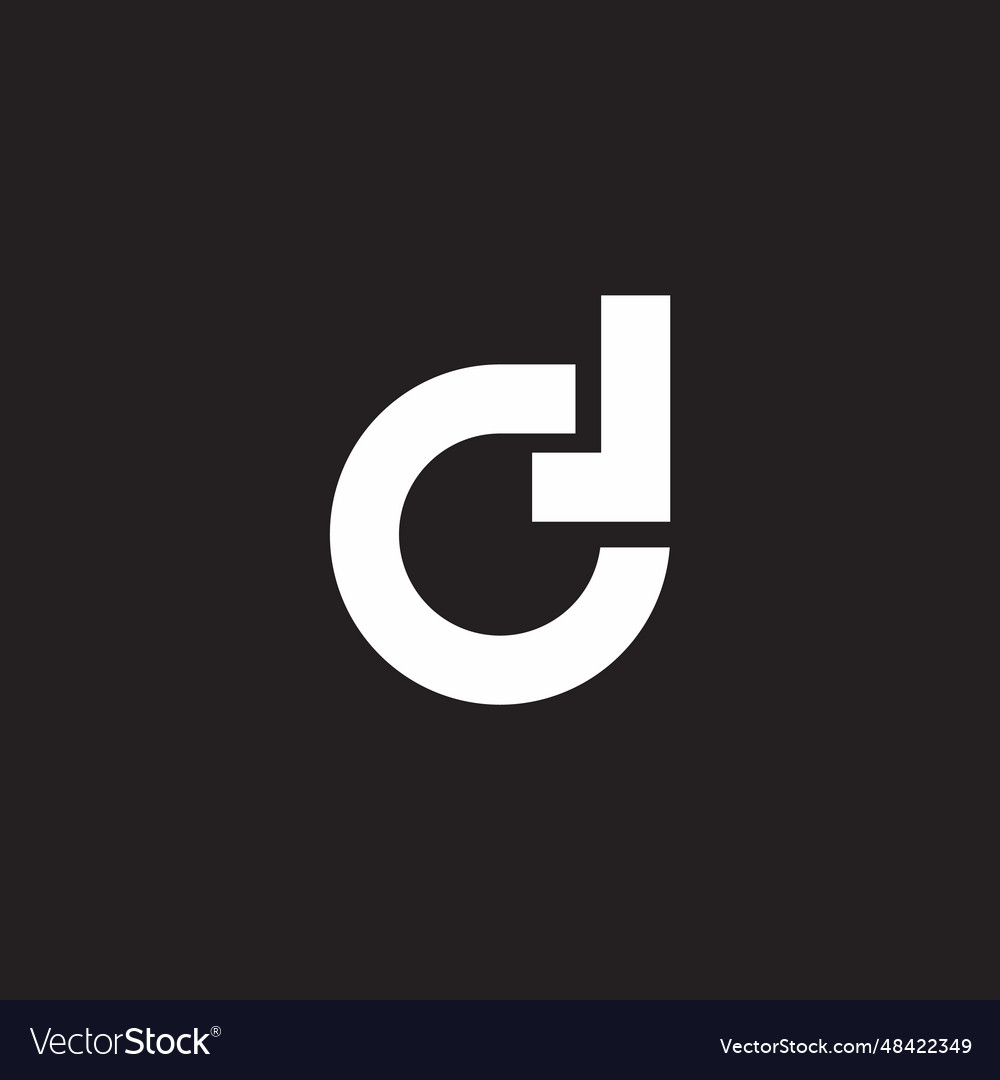 Letter Cl Simple Loop Geometric Logo Royalty Free Vector