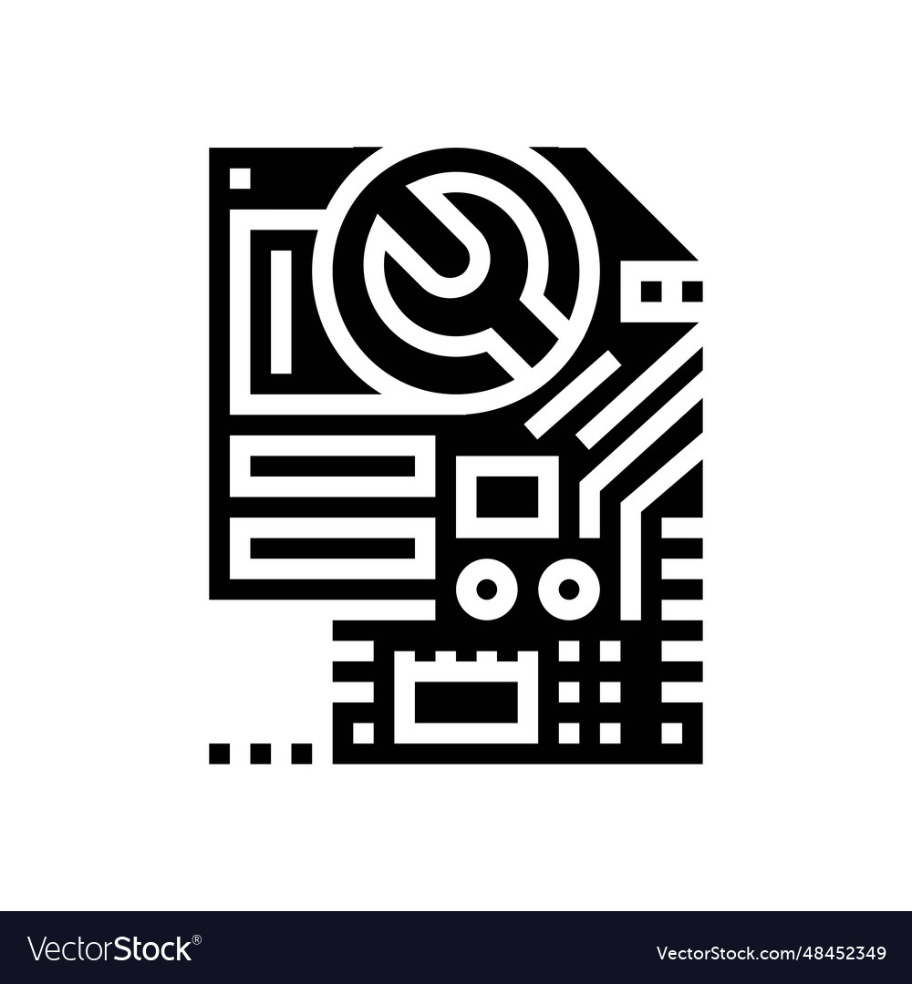 Motherboard repair computer glyph icon Royalty Free Vector