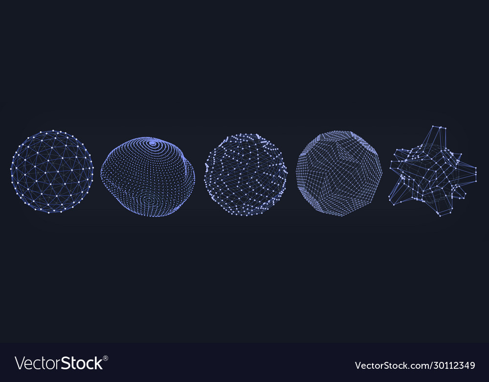 Net sphere realistic abstract shape Royalty Free Vector