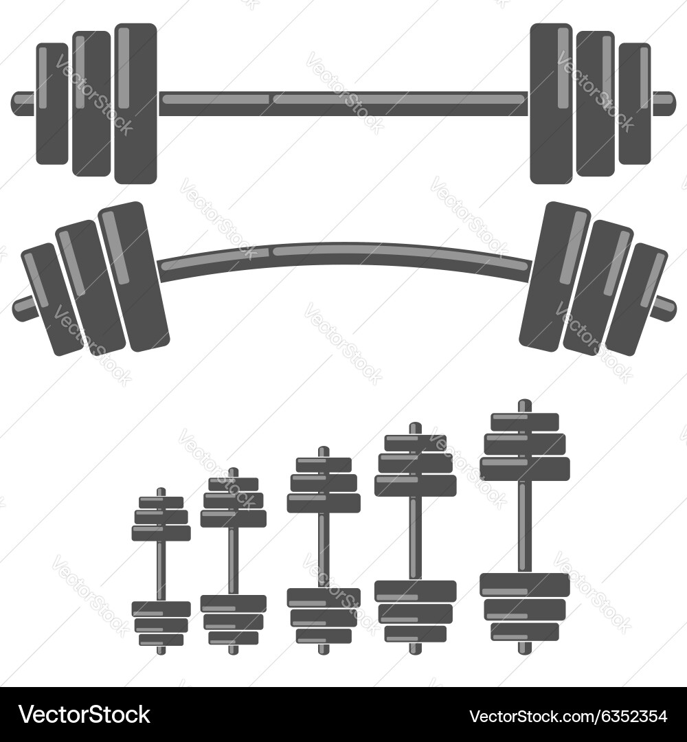 Set of barbells Royalty Free Vector Image - VectorStock
