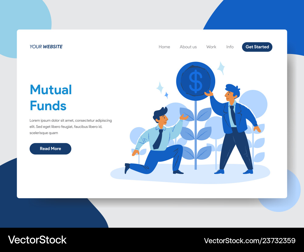 Businessman and mutual funds concept Royalty Free Vector