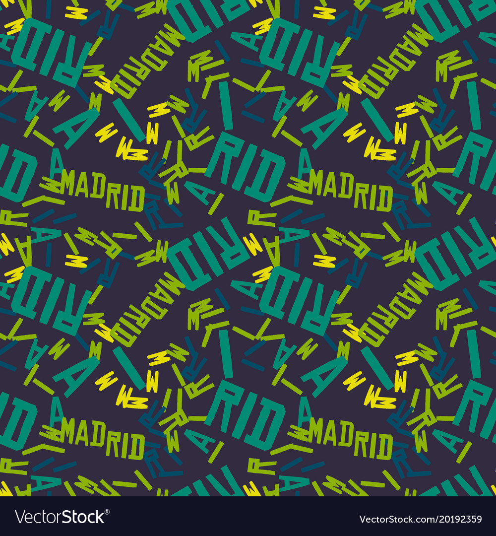 Madrid creative pattern Royalty Free Vector Image