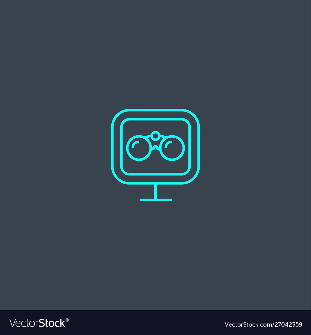 Monitoring concept blue line icon simple thin Vector Image