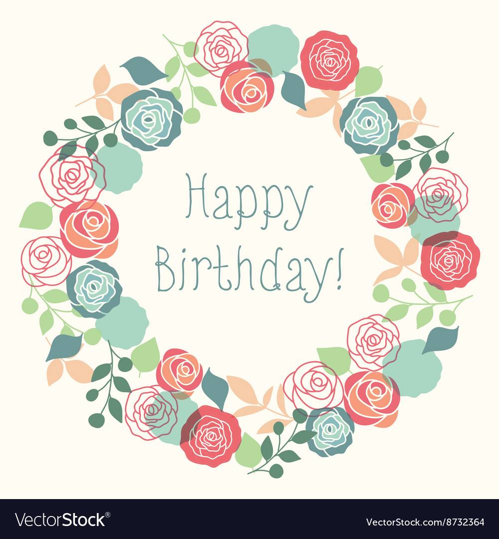 Happy Birthday Card Royalty Free Vector Image VectorStock