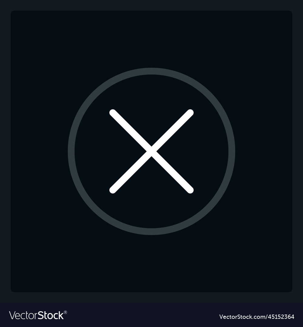 Hover cancel button ui element template Royalty Free Vector