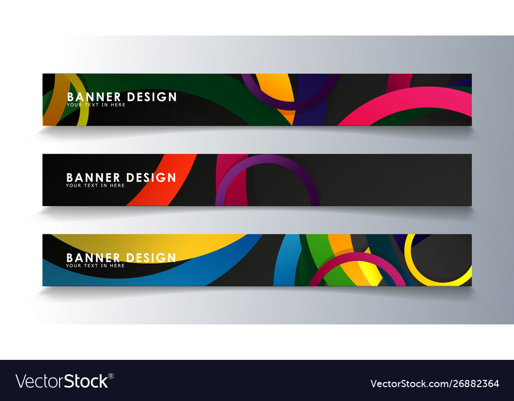 Set rectangular banner with a circle background Vector Image